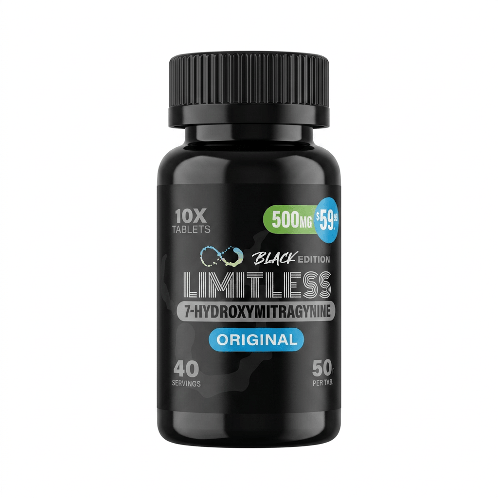 Limitless Black Edition 7-Hydroxymitragynine Tablets - 50mg Per Tablet ...